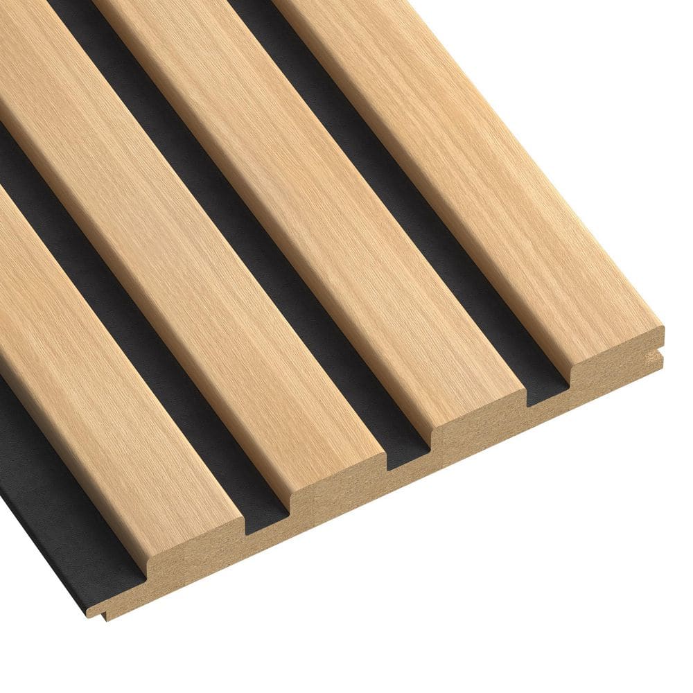 Ejoy 104 in. x 5.9 in. x 0.7 in. Solid Wood Wall 4-Grid Cladding Siding ...