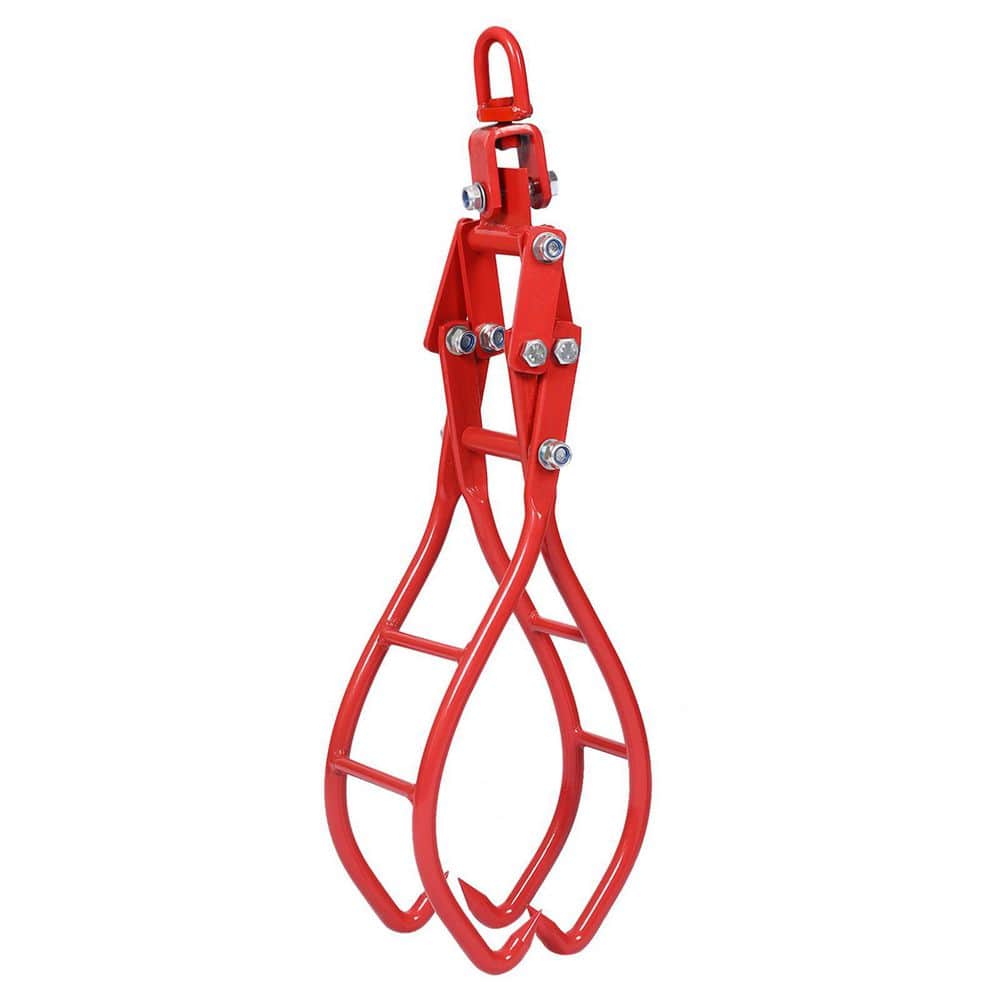 Amucolo 4 Claw Red Timber Log Lifting Logging Tongs Grabber Tong GH ...