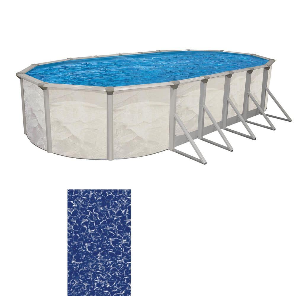 AQUARIAN Independence 12 ft. x 24 ft. Oval 52 in. Deep Hard Sided Above ...