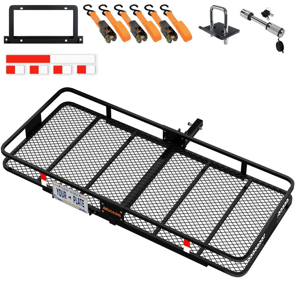 Mockins 500lb Capacity Rustproof Hitch Mount Cargo Carrier 70inx30inx ...