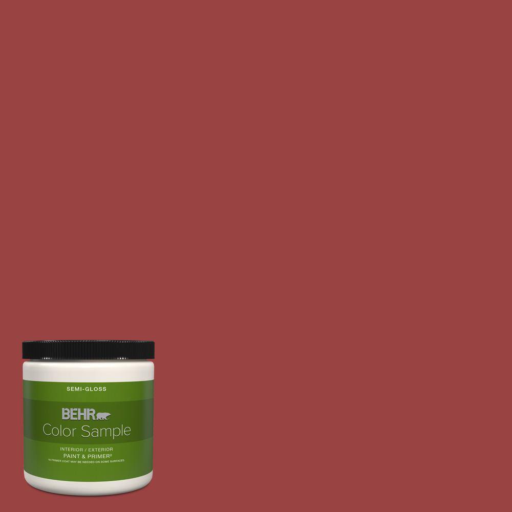 BEHR PREMIUM PLUS 8 oz. #MQ1-10 Red My Mind Semi-Gloss Interior ...