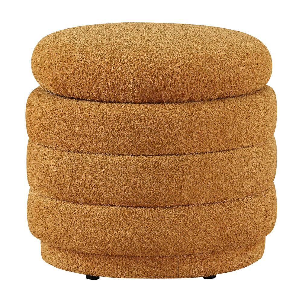 OSP Home Furnishings Cecil Polyester Storage Ottoman-Gold Sherpa CCL ...