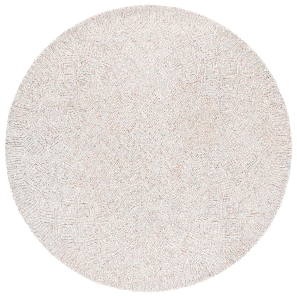 SAFAVIEH Pine 6 ft. x 6 ft. Rust/Light Gray Round Area Rug PNE110P-6R ...
