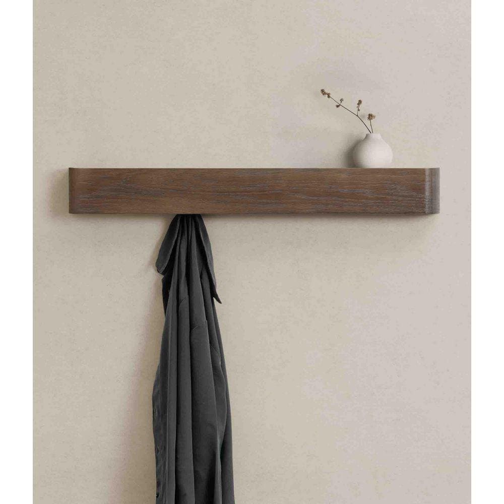 Oak/Dark Wall-Mounted Coat Rack with 8 Hidden Hooks TG-D6-CR1OD - The ...