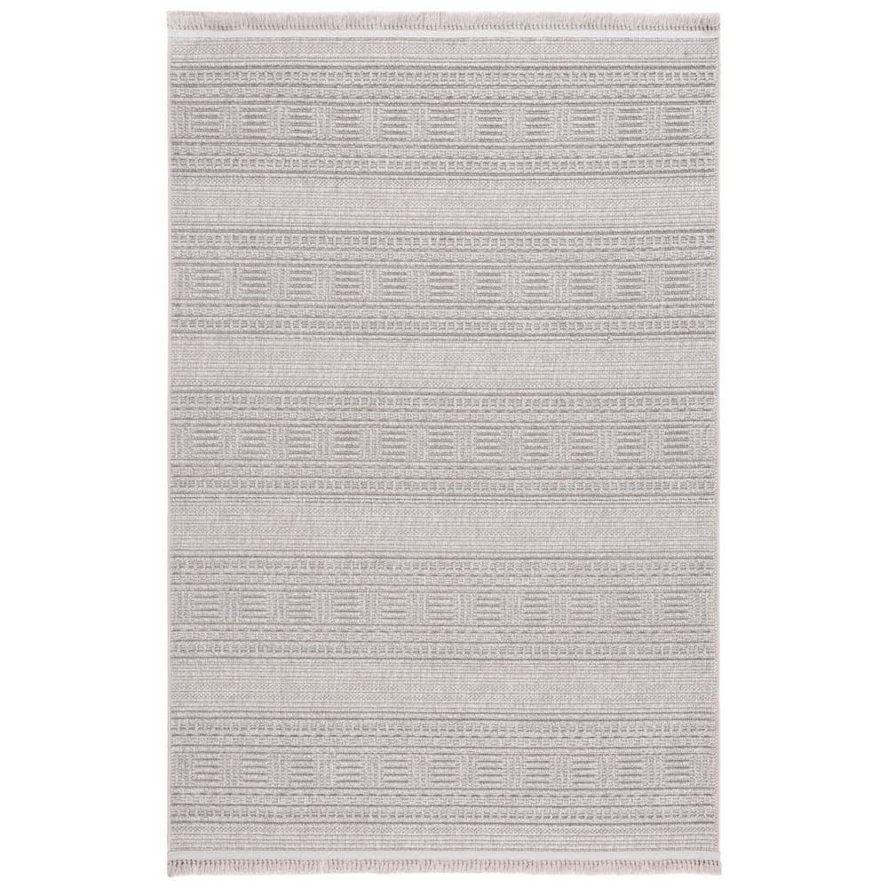 SAFAVIEH Camden 4 ft. x 6 ft. Gray Geometric High-Low Solid Color Area ...