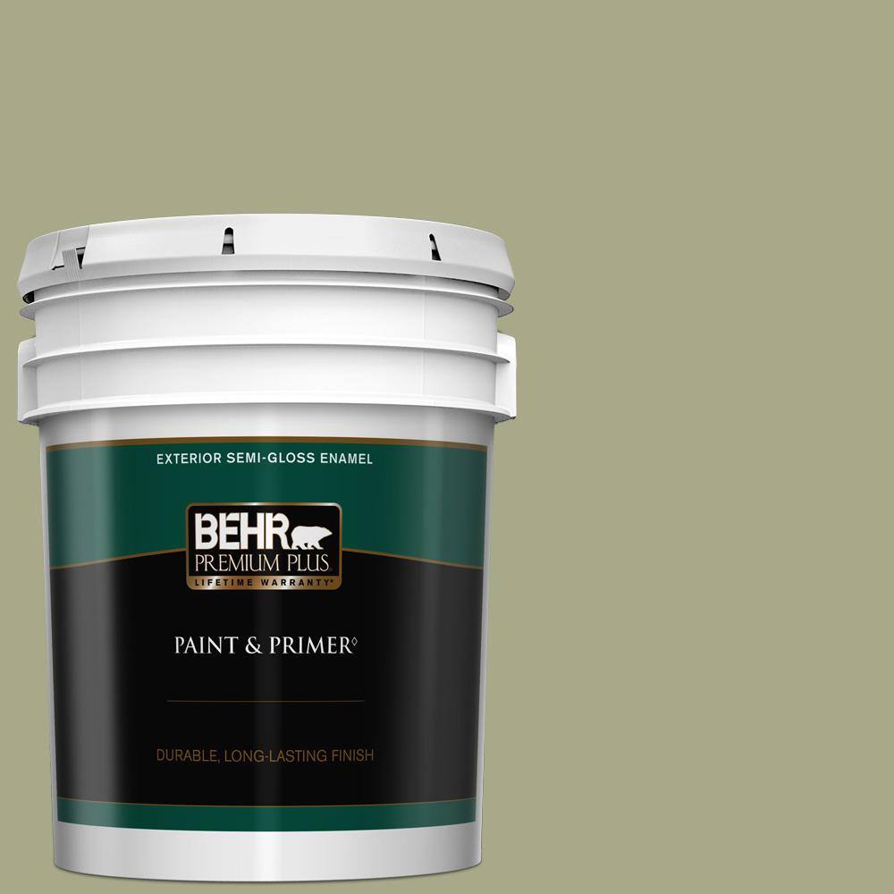 BEHR PREMIUM PLUS 5 gal. #S360-4 Meditation Time Semi-Gloss Enamel ...