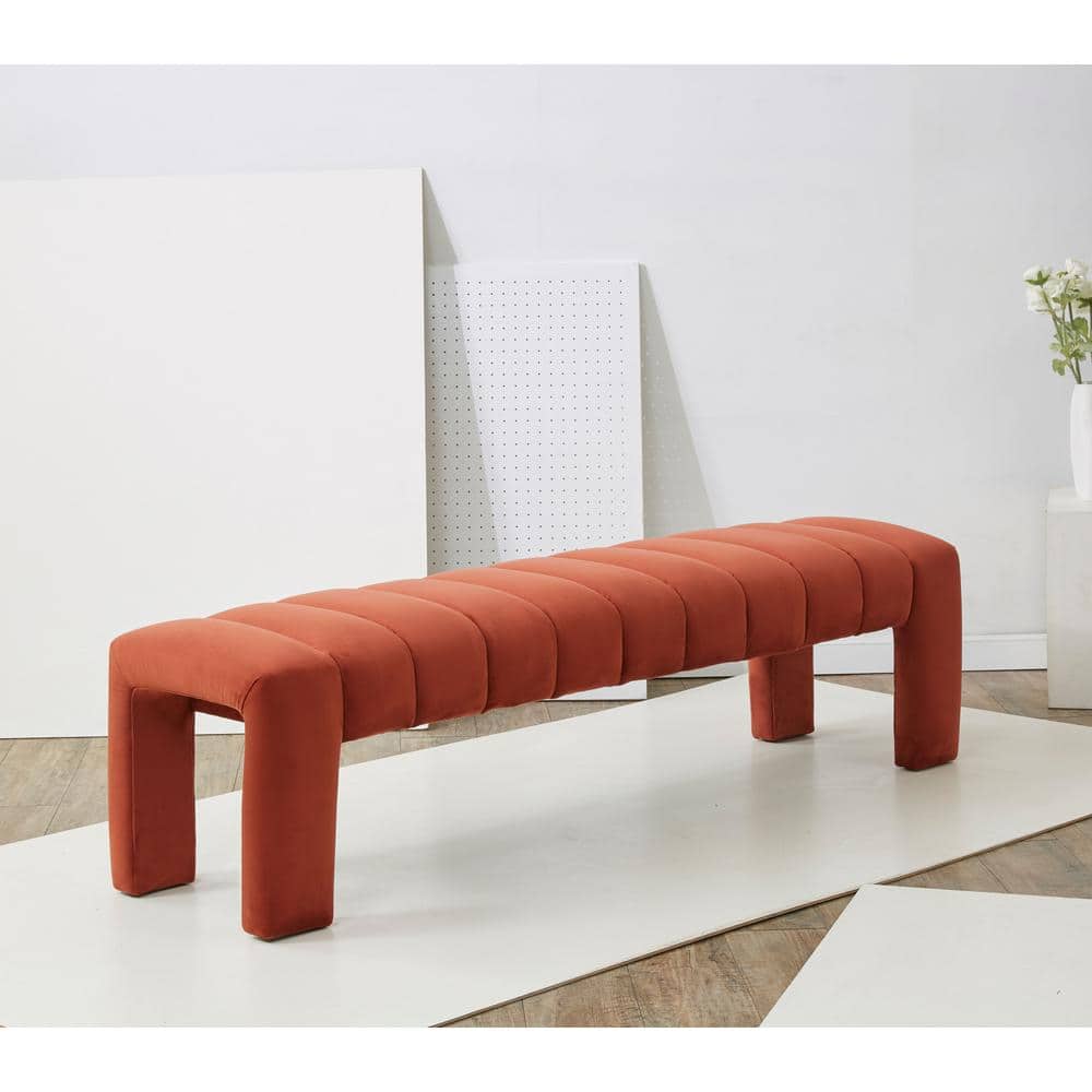 SAFAVIEH Bellisima Rust Entryway Bench 63.2 in. SFV5127A - The Home Depot