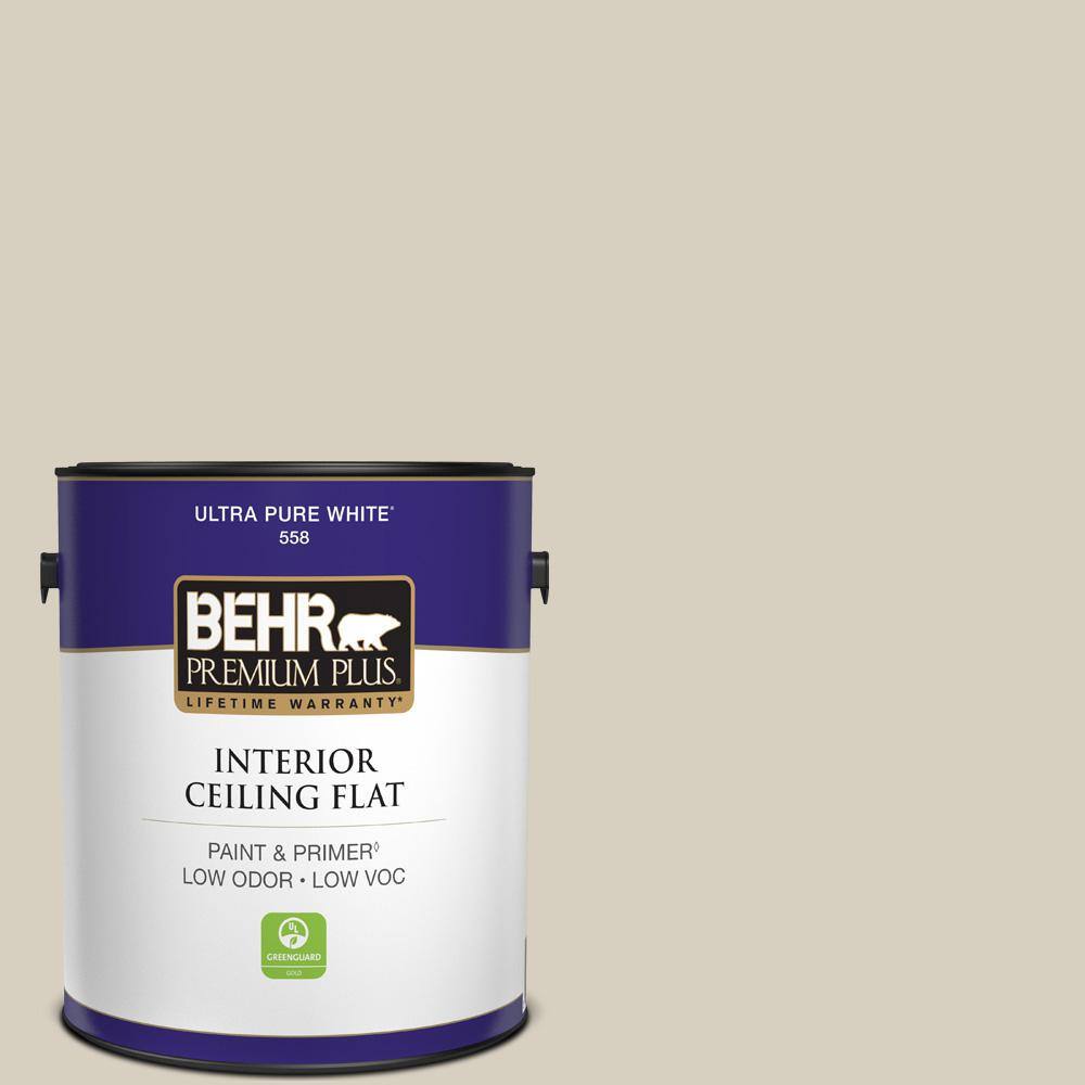 BEHR PREMIUM PLUS 1 gal. #PPU7-09 Aged Beige Ceiling Flat Interior ...