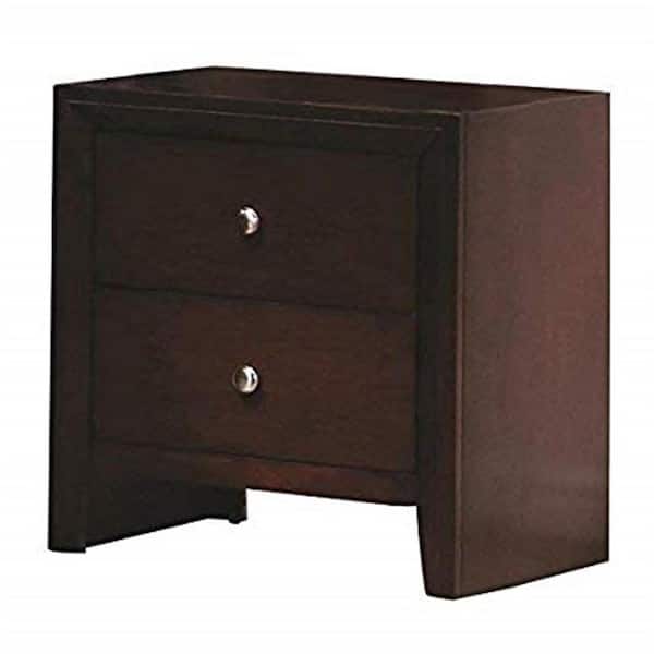 Coaster Serenity 2-Drawer Rich Merlot Nightstand-201972 - The Home Depot