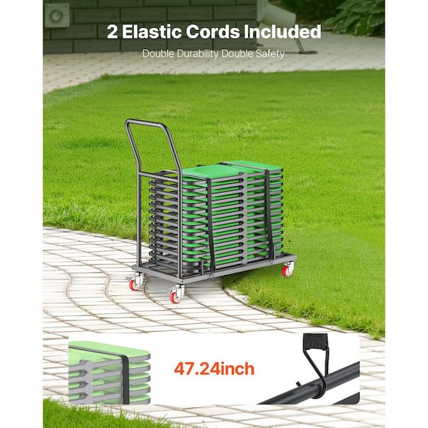 SKYSHALO Folding Chair Rack, 300 lbs. load, L-shaped horizontal chair ...