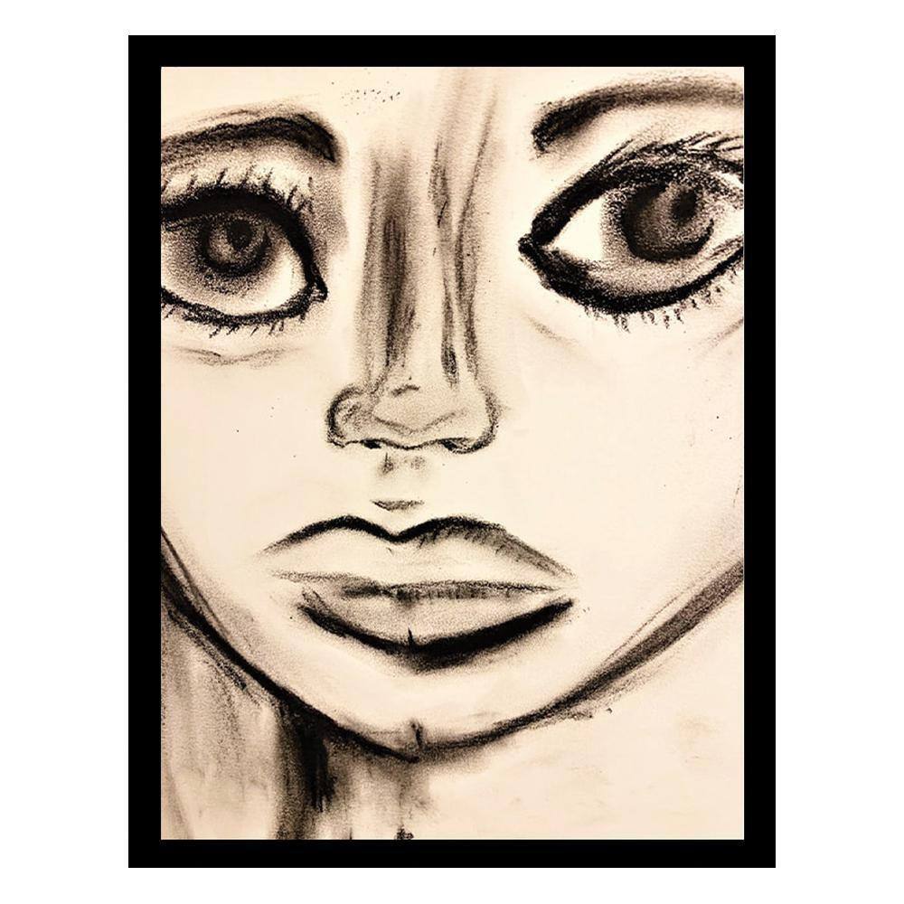 VENICE BEACH Collections Wahl Charcoal Art Girls Face-Black/White ...