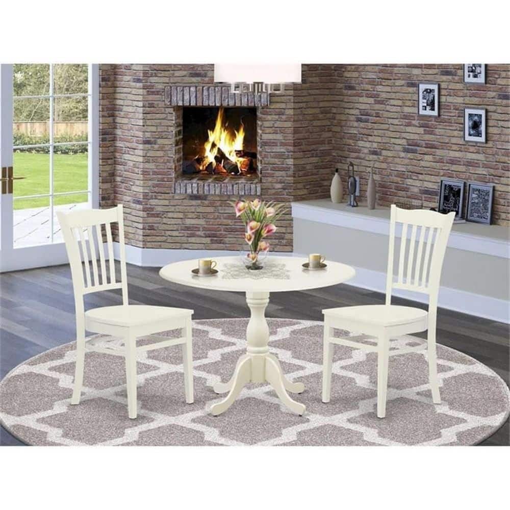 HOME IMPORTS EMPORIUM 3-Piece Linen White Finish Solid Wood Top-Dining ...