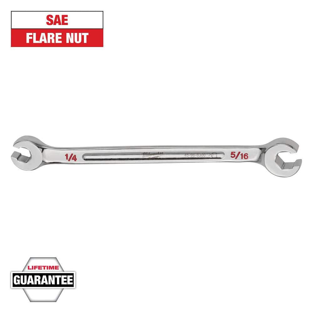 Milwaukee 1/4 in. x 5/16 in. Double End Flare Nut Wrench 45-96-8300 ...