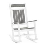 DUROGREEN Classic Rocker White and Driftwood Gray Plastic Outdoor ...