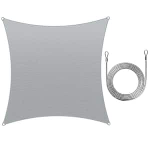 AMGO 20 ft. x 20 ft. Square Pro Ring Sun Shade Sail with Rope-Green AR ...