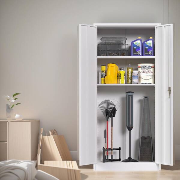 White lockable storage cabinet store