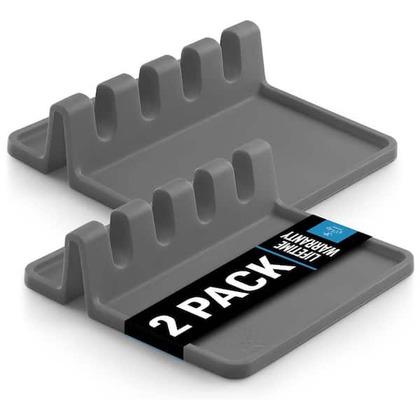 Zulay Kitchen 2-Pack Silicone Utensil Rest Z-UTN-RST-2P-GRY - The Home ...