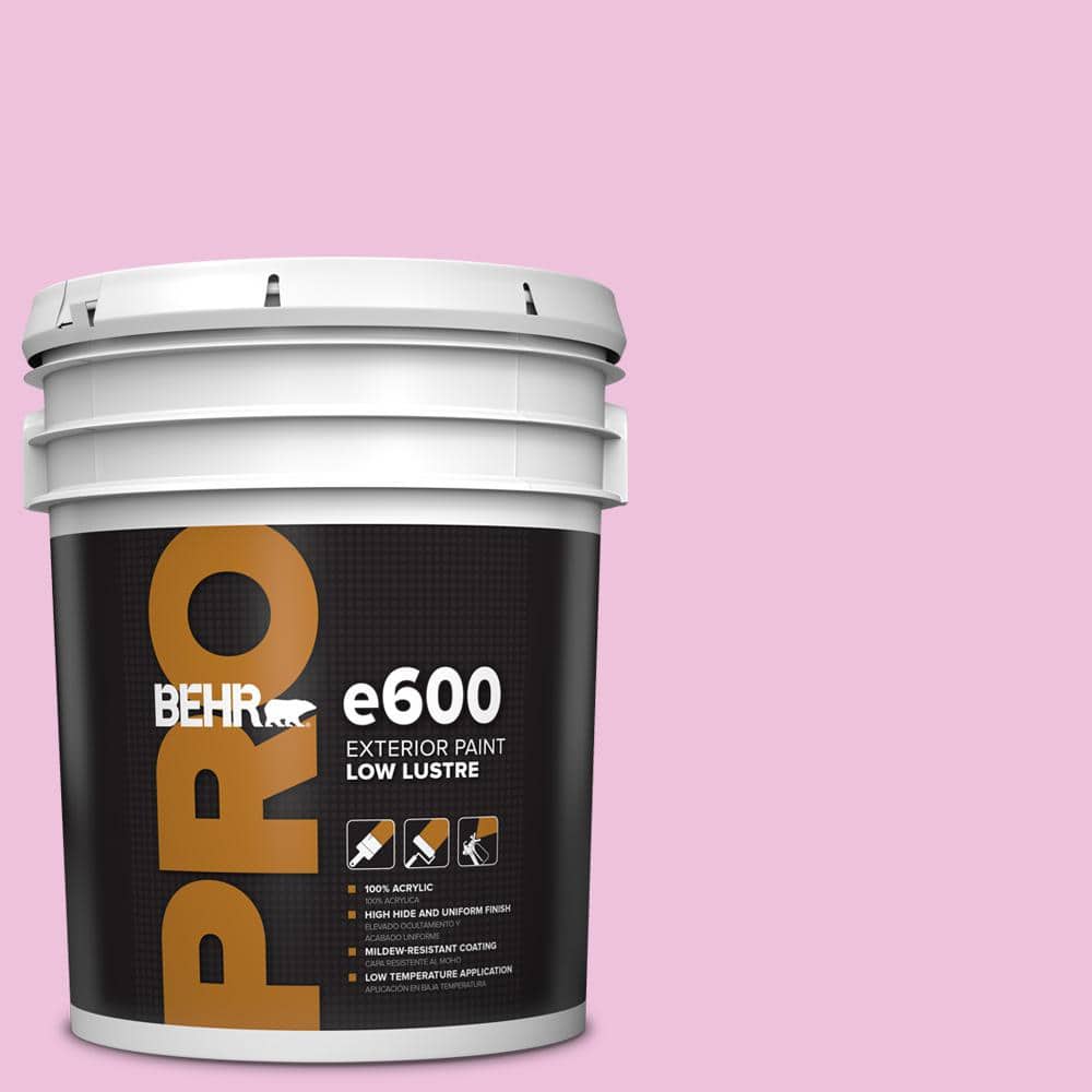 BEHR PRO 5 gal. #P120-1 Starlet Pink Low Luster Exterior Paint PR62005 ...