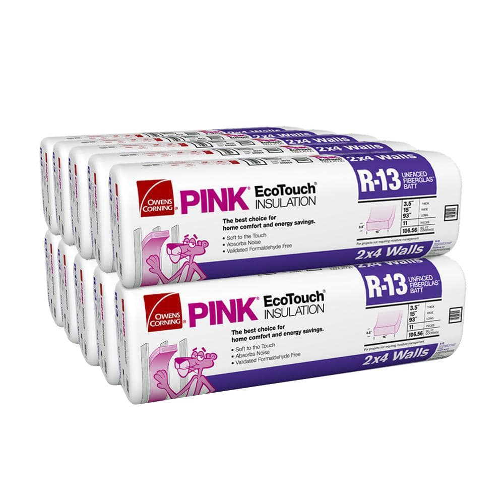 Owens Corning R-13 Unfaced Fiberglass Insulation Batt 15 in. x 93 in ...
