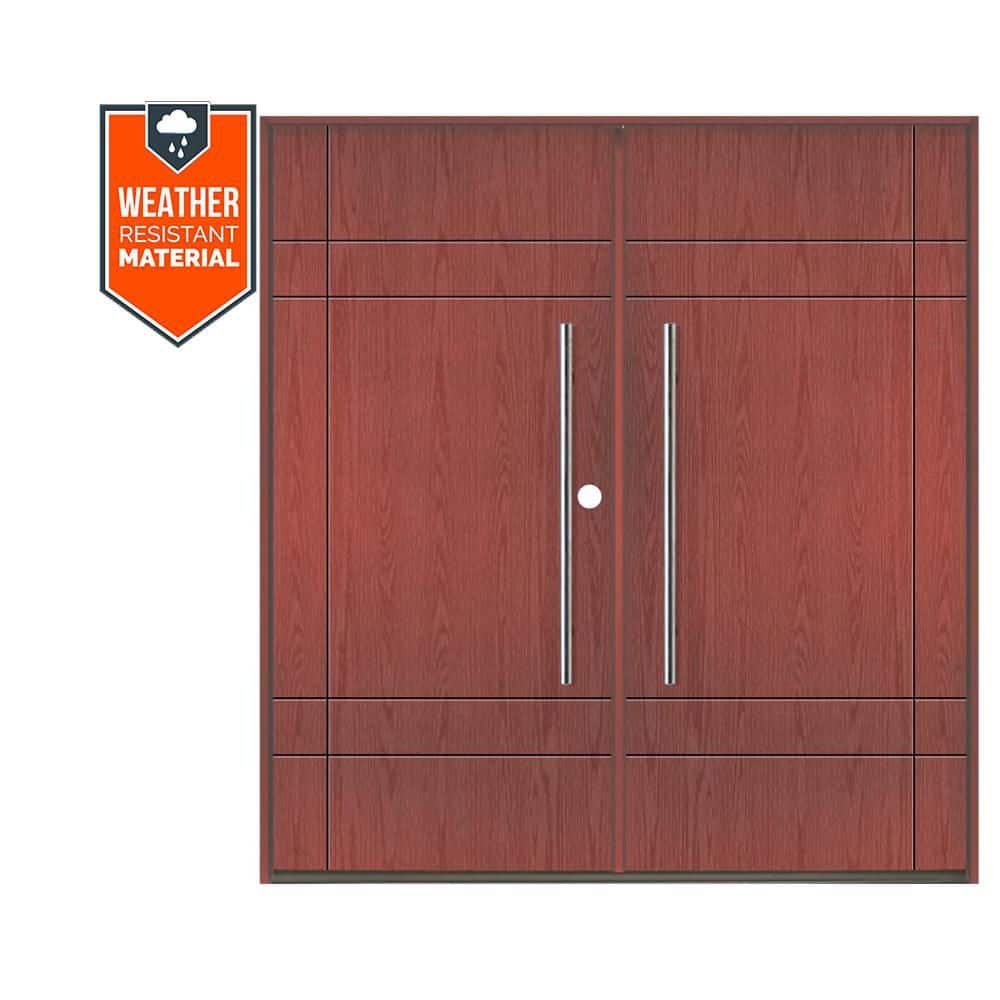 Krosswood Doors SUMMIT Modern Faux Pivot 72 in. x 79 in. Left-Active ...