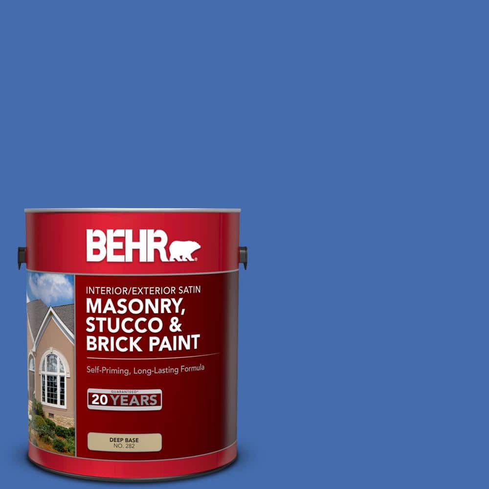 BEHR 1 gal. #PPU15-05 New Age Blue Satin Interior/Exterior Masonry ...