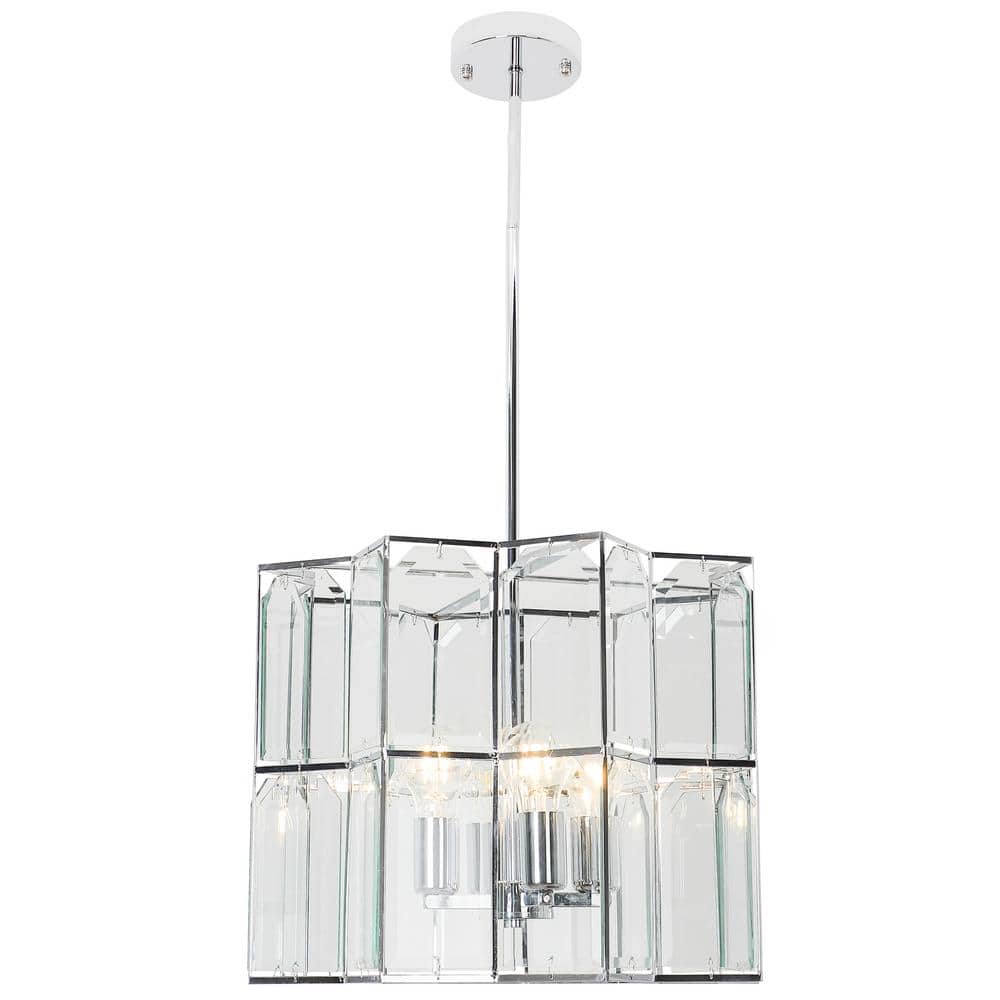 Decor Living Octavia 4-Light Polished Chrome 8-Point Drum Chandelier ...