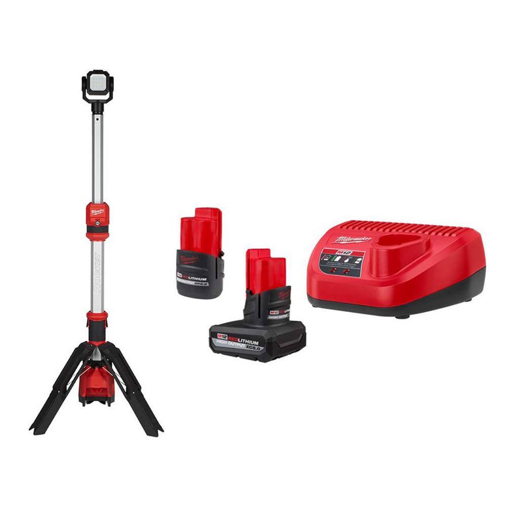 Milwaukee M12 12-Volt Lithium-Ion Cordless 1400 Lumen Rocket LED Stand ...