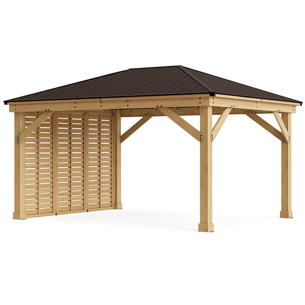 Yardistry Meridian 12 ft. x 16 ft. Premium Cedar Outdoor Patio Shade ...