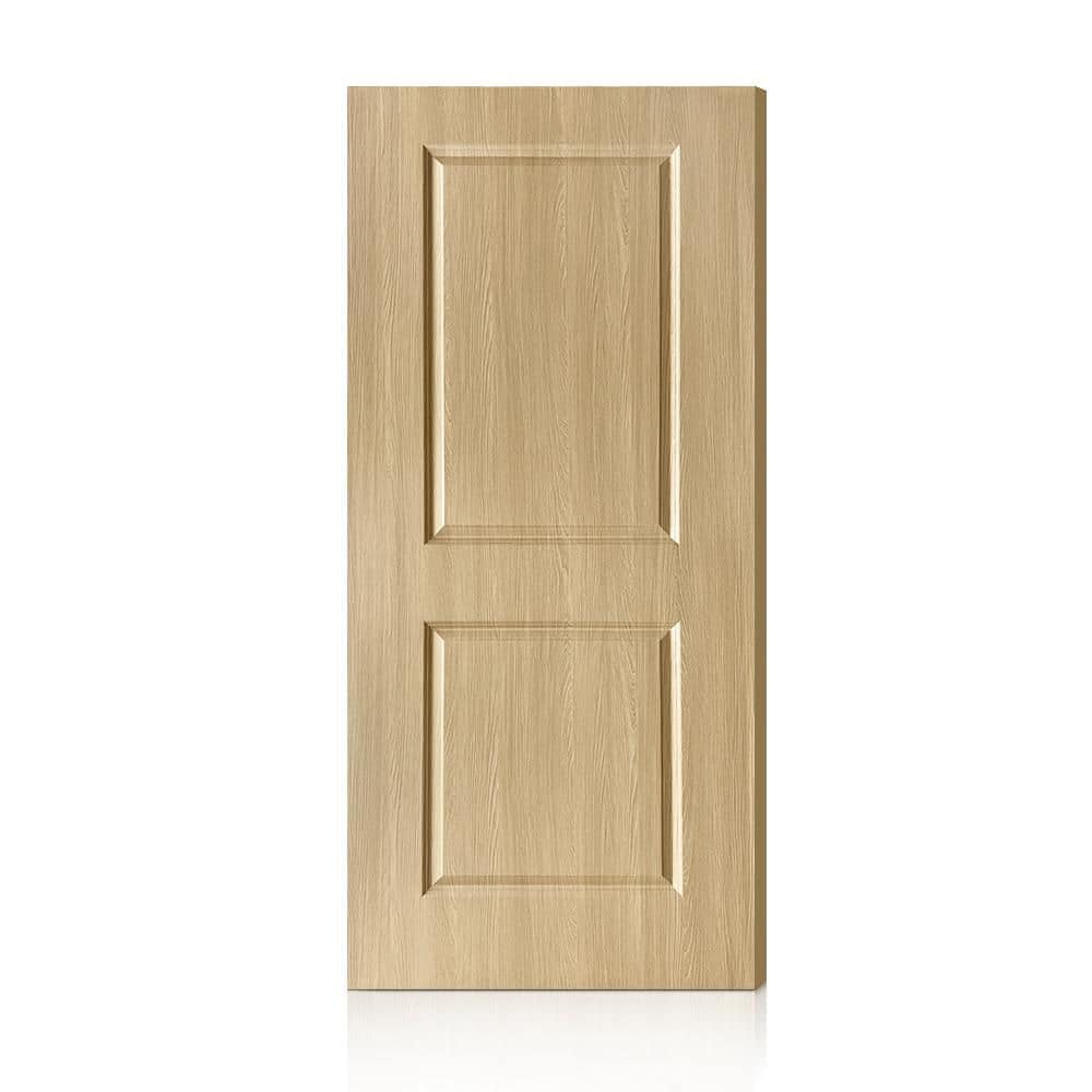 CALHOME 36 in. x 86 in. 2 Panel Hollow Core Oak Finished PVC Composite ...