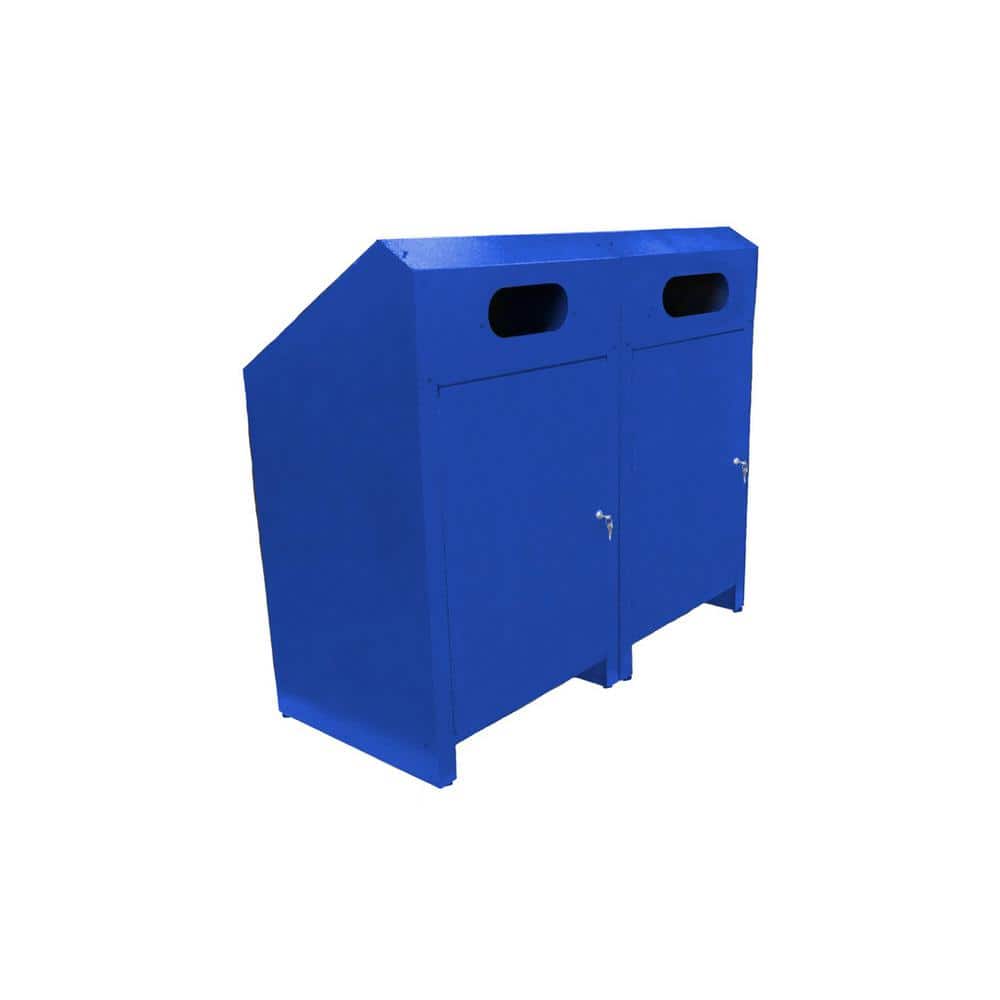 Paris 68 Gal. RC-2 Blue Outdoor Recycling Bin 461-451-0003 - The Home Depot