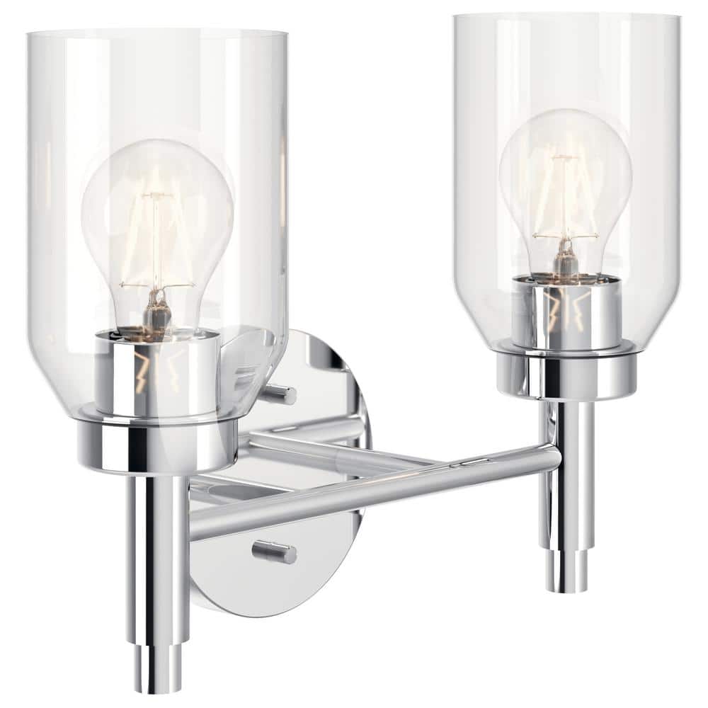 KICHLER Madden 14.25 in. 2-Light Chrome Modern Bathroom Vanity Light ...