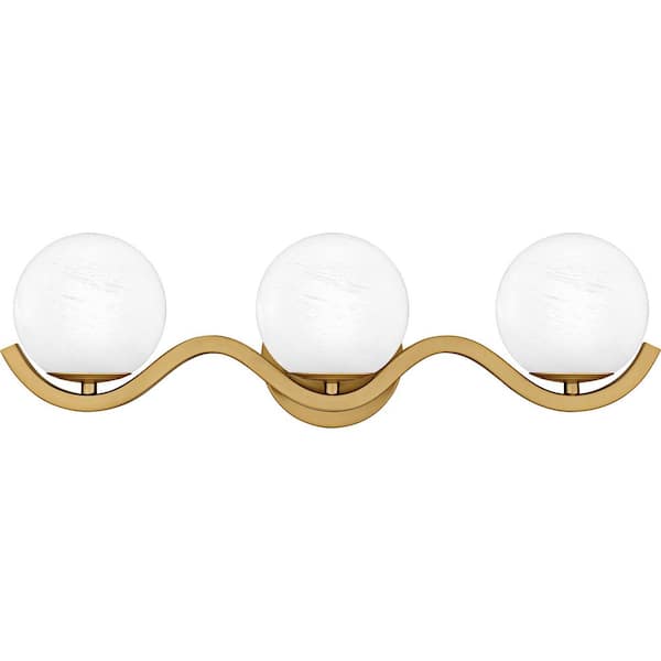Quoizel Spherical 22.5 in. 3-Light Aged Brass Vanity Light SRI8623AB - The Home Depot
