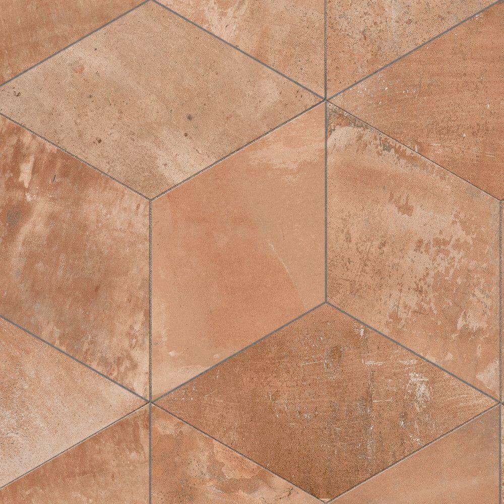 Merola Tile Argillos Hex Rhomboid Teja 21 in. x 24 in. Porcelain Floor ...