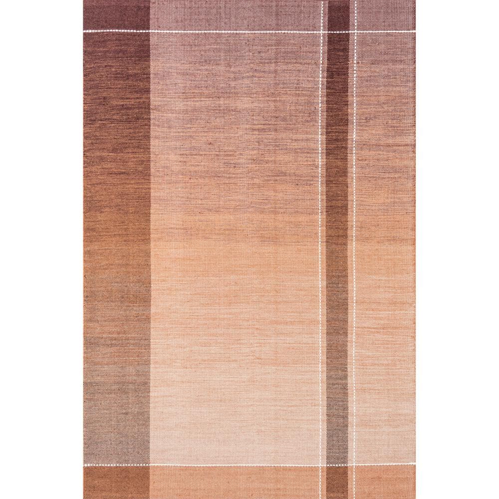 nuLOOM Jannet Ombre Striped Wool Blend Rust 6 ft. x 9 ft. Modern Area ...