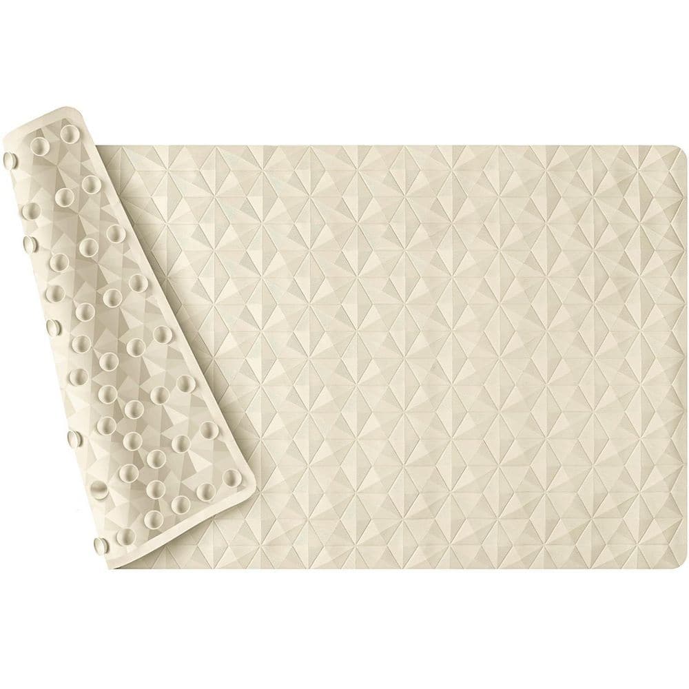 Wudkey 28 in. x 16 in. Non Slip Natural Rubber Bathtub Mat in Beige ...