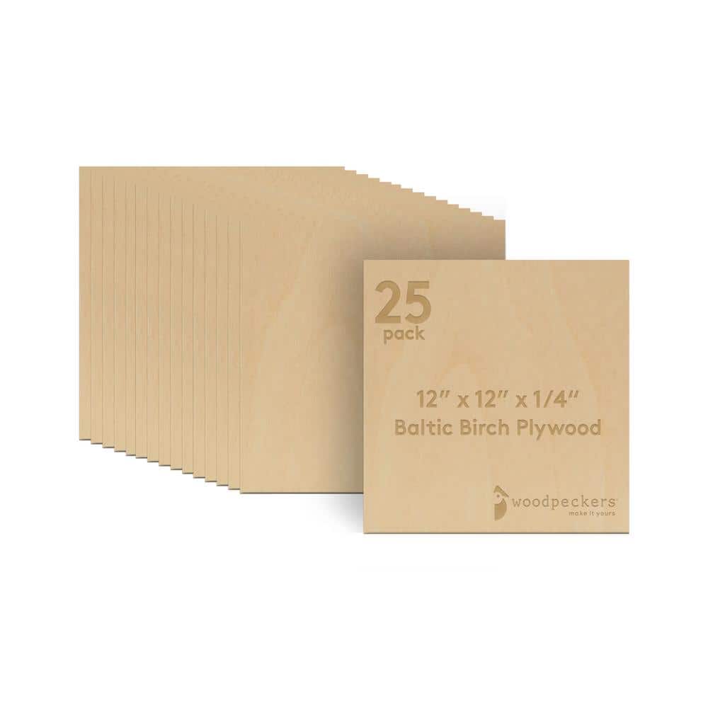 Woodpeckers Crafts Baltic Birch Plywood, 6 mm 1/4 x 12 x 12 in. Craft ...