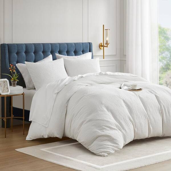 510 Design Mina 3-Piece White King/Cal King Waffle Weave Microfiber ...