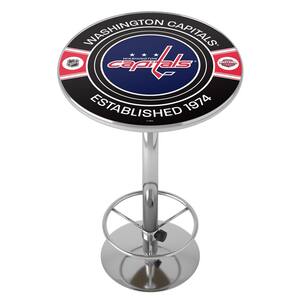 Chicago Black Hawks Patch 27 in. Chrome Round Table Top with Adjustable ...