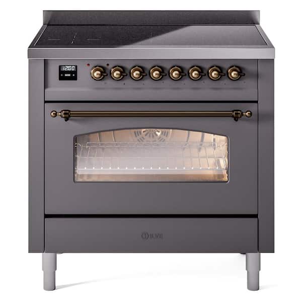 ILVE Nostalgie II 36 in. 6 Zone Freestanding Induction Range in Matte ...