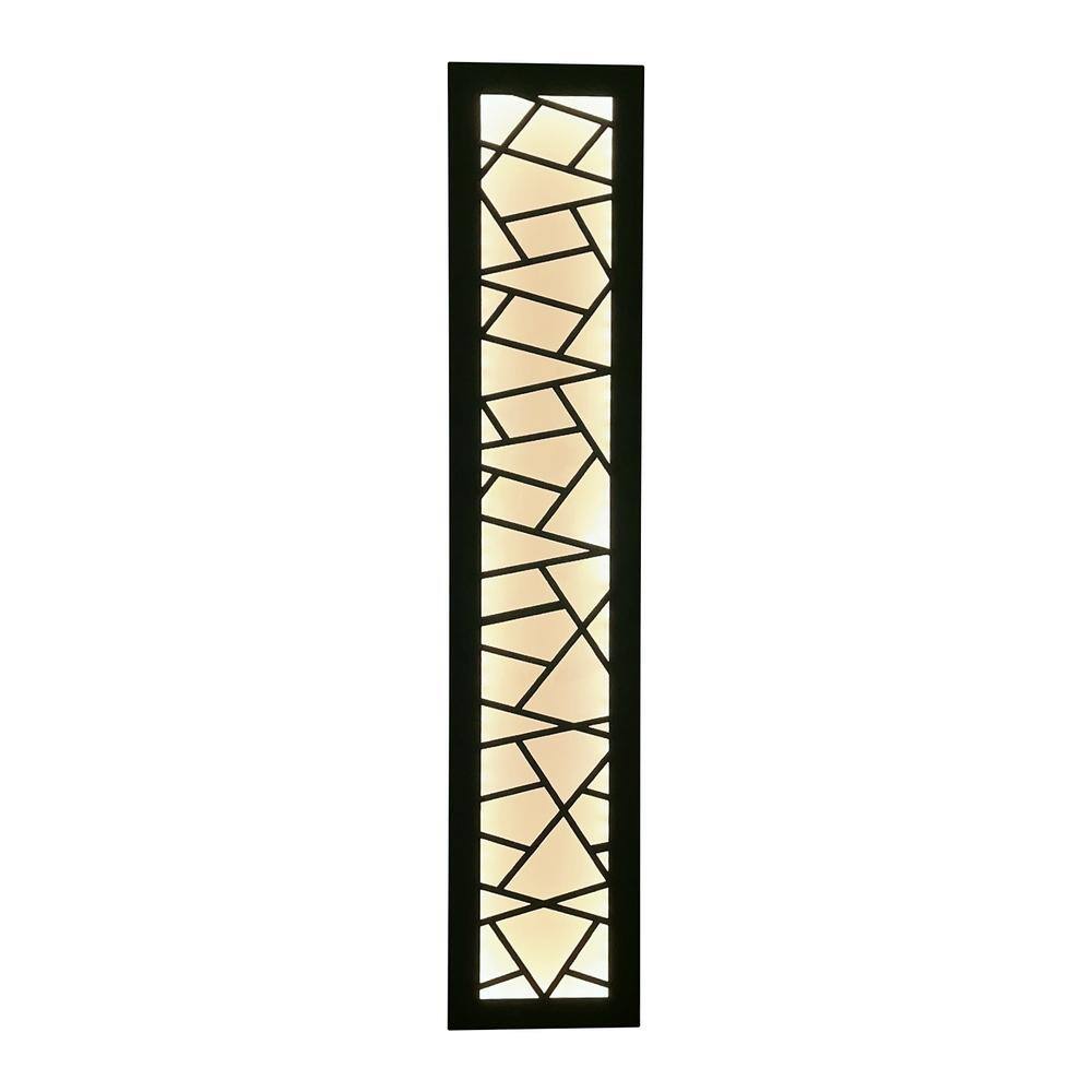 OUKANING 31.5 in. 1-Light Black Modern Outdoor/Indoor Rectangular LED ...