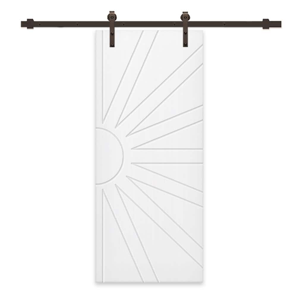 CALHOME 24 in. x 84 in. White Stained Composite MDF Paneled Interior ...