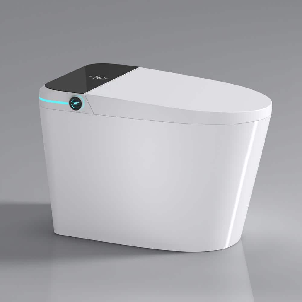 Xspracer Moray Elongated Smart Bidet Toilet 1.28 GPF in White with Foot ...