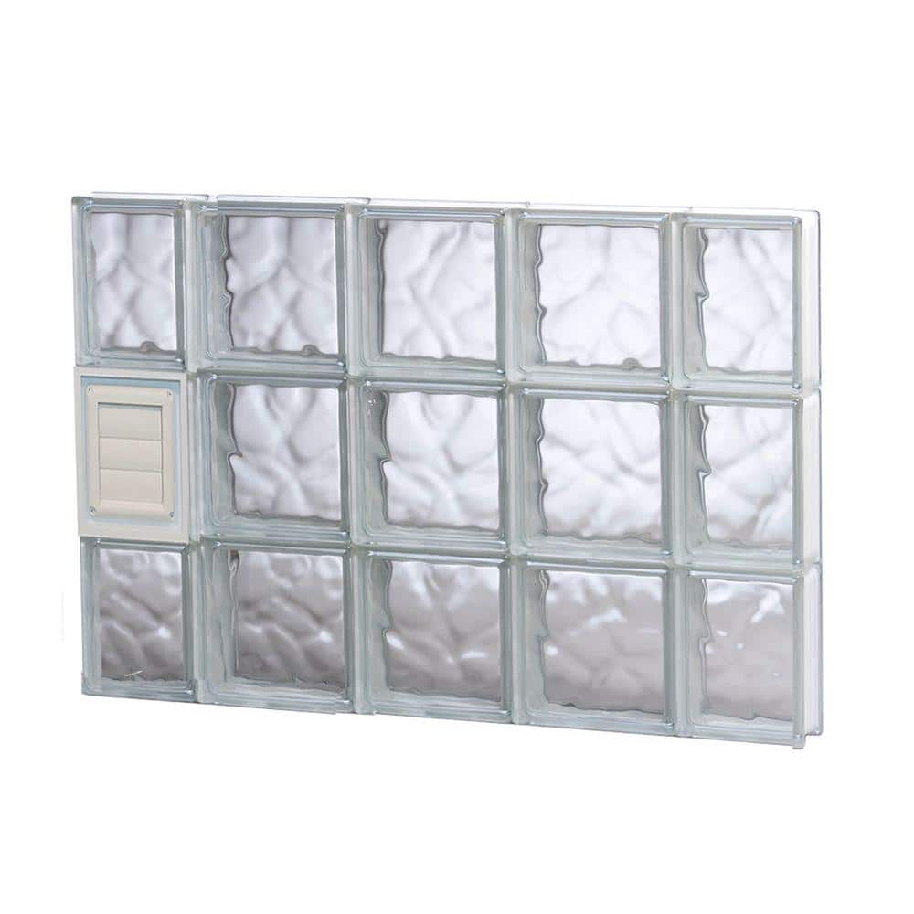 Clearly Secure 34.75 in. x 23.25 in. x 3.125 in. Frameless Wave Pattern ...