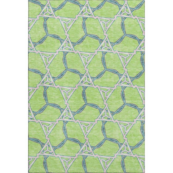 Addison Rugs Mayfield Premium Machine Washable Abstract AMF959 Lime 8 ...