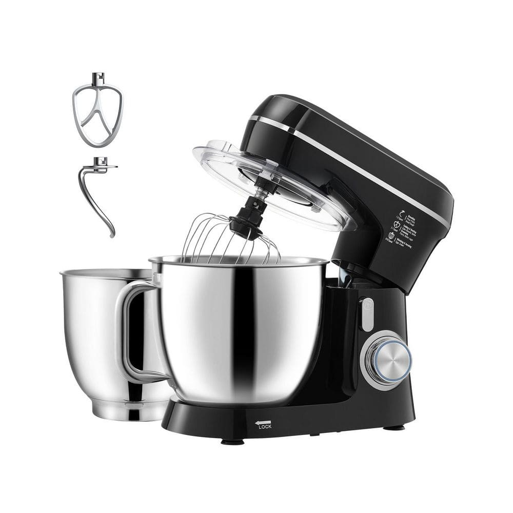 SKYSHALO Stand Mixer, 5. 3QT. + 4. 4QT. Two Stainless Steel Bowls, 10+P ...