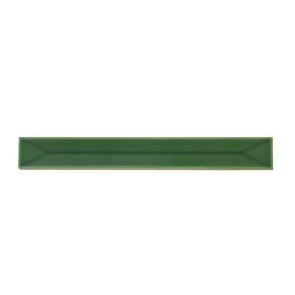 Apollo Tile Horizonte 2 in. x 8 in. Glossy Forest Green Ceramic Deco ...