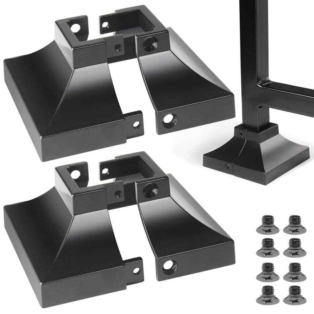 Afoxsos Aluminium Deck Post Cover Black for Handrail Porch Deck Railing ...