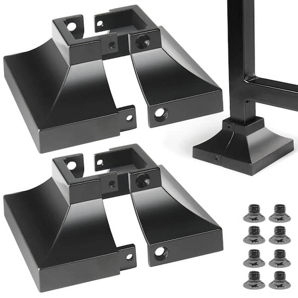 Afoxsos Aluminium Deck Post Cover Black for Handrail Porch Deck Railing ...