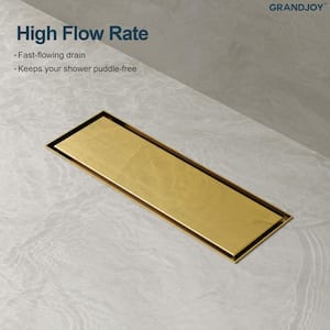 Reviews for GRANDJOY 11.8 x 4.3 in. Linear Stainless Steel Shower Drain ...