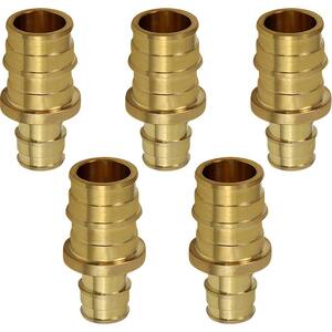 PLUMBFLEX 1/2 in. x 3/8 in. 90-Degree PEX A Expansion PEX Reducing Coupling, Lead Free Brass for ...